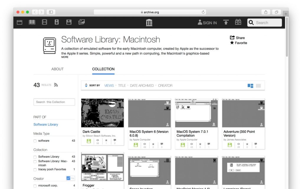Internet Archive、エミュレータを使用しMacintosh用OS「System 7.0.1」やアプリなどのアーカイブをWebで ...