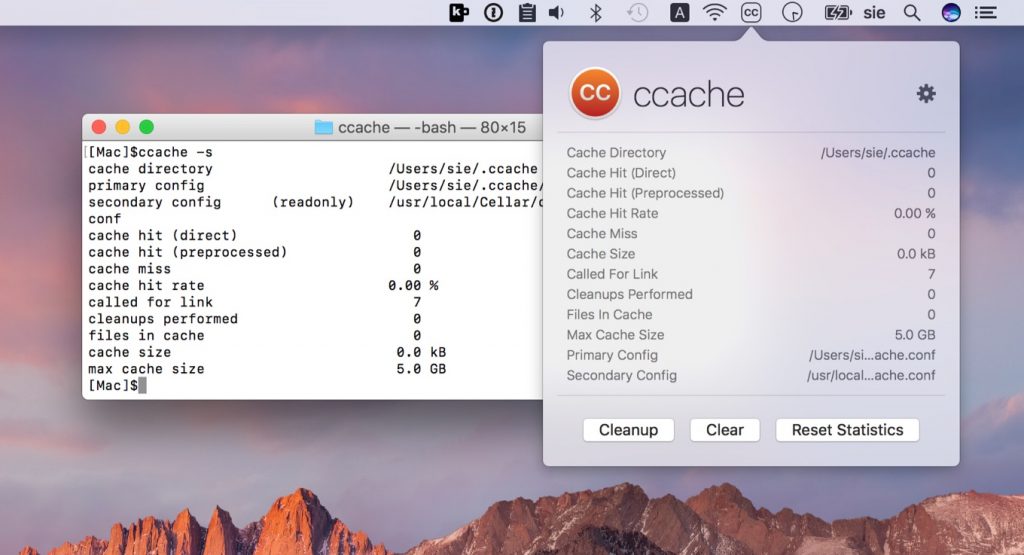 MacのメニューバーからC/C++コンパイラのキャッシュツールccacheの情報をチェックできるアプリ「ccache-gui」がリリース。 | AAPL Ch.