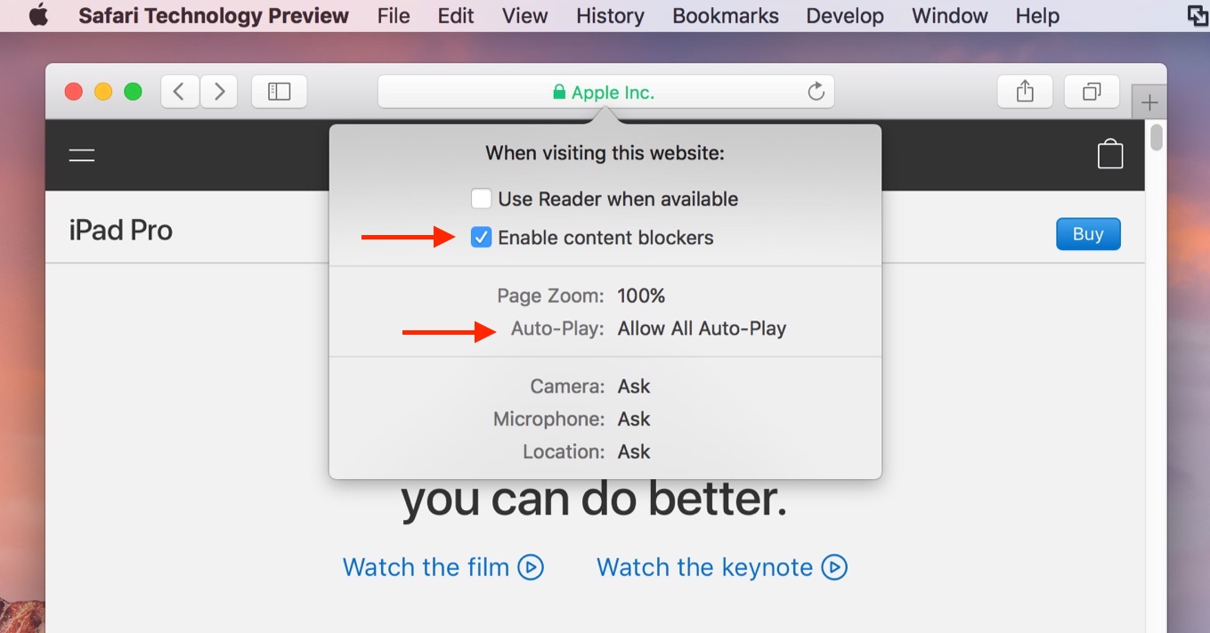 Apple、macOS 10.13 High Sierraに採用される「Safari 11」に、Webサイト別にAuto-Playやコンテンツ ...
