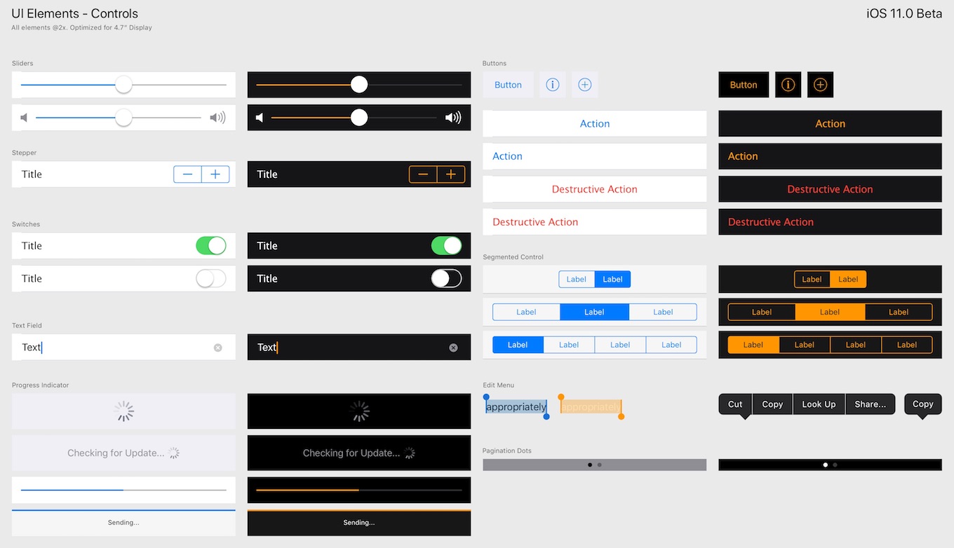 Apple、iOS 11 betaに対応したiOSアプリ用UI素材「Apple UI Design Resources」をSketchおよび ...