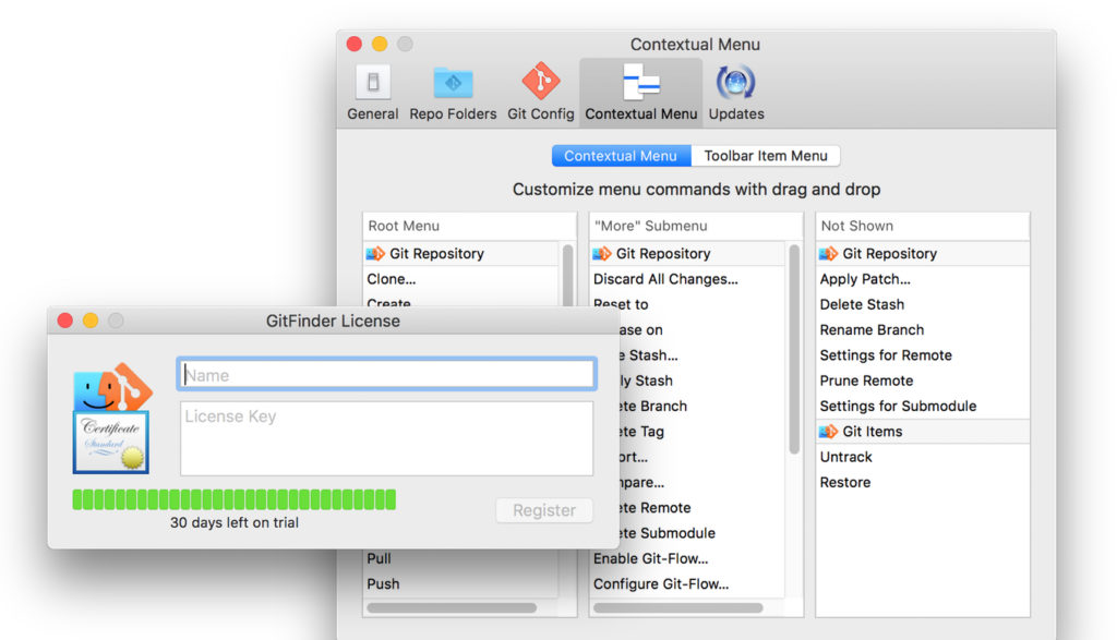 Macのコンテキストメニューから操作可能なFinder統合型Gitクライアント「GitFinder」が正式にリリース。 | AAPL Ch.