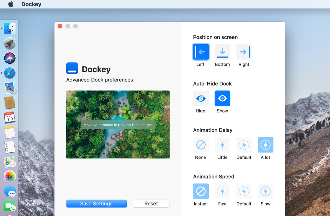 macOSのDockを自動非表示設定にしたさいの反応速度や表示速度を変更できるユーティリティ「Dockey」がリリース。 | AAPL Ch.