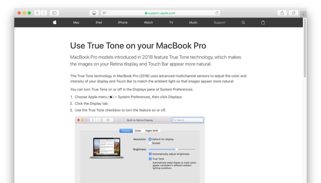 Apple、LGやAppleの外部ディスプレイでTrue Toneを利用する場合はMacBook Pro 2018のディスプレイを開けておく ...