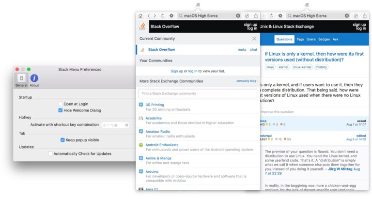 プログラマーのためのq＆aサイトstack Overflowをmacのメニューバーから利用できるアプリ「stack Menu」がリリース。 Aapl Ch