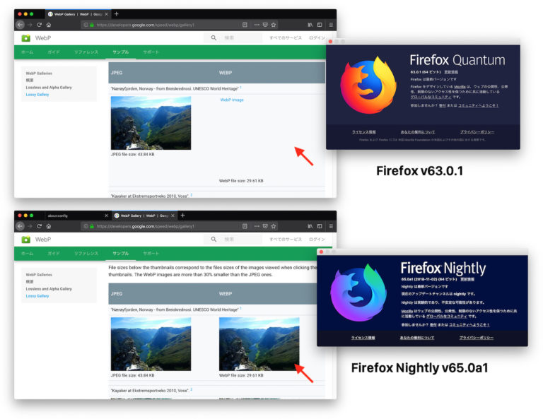 Mozilla、Firefox Nightly v65でGoogleが開発した画像フォーマット「WebP」を実験的にサポート。 | AAPL Ch.
