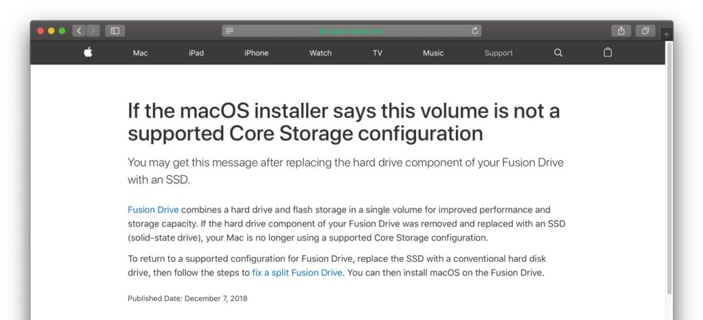 Apple、Fusion DriveをSSDに換装したMacでCore Storageの構成エラーによりmacOSがインストールできない問題に ...