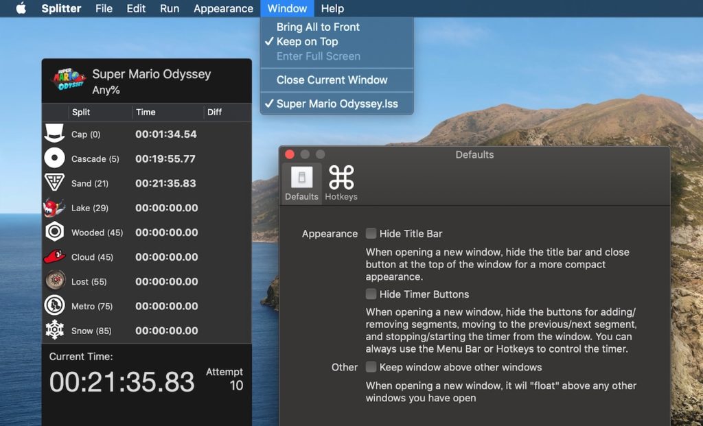 LiveSplitやSplits.ioのフォーマットに対応し、TwitchなどでゲームのRTAを配信する際に役立つスピードラン・タイマー「Splitter for macOS」がリリース ...