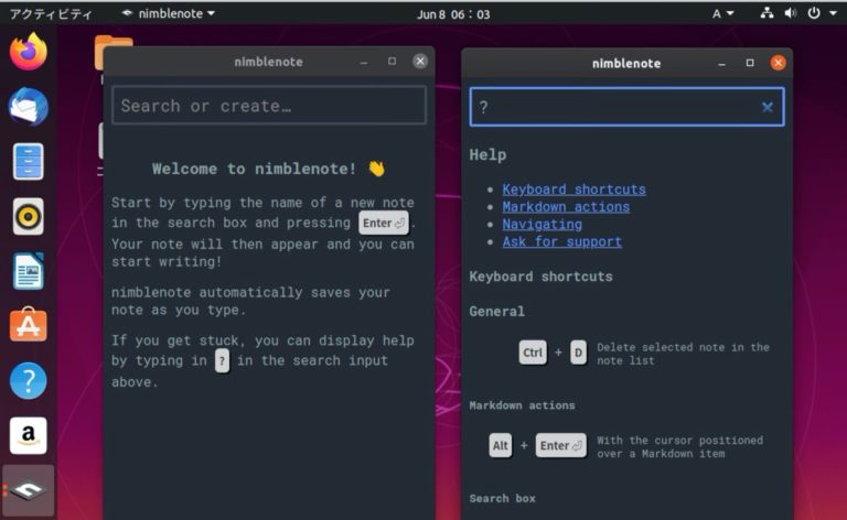 Markdown HighlightsとActionsをサポートし、キーボードだけで操作できるノートアプリ「nimblenote for Mac/Linux」がリリース。 | AAPL Ch.