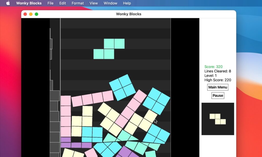 Not Tetris 2のようにグリッド制限がなく物理エンジンが組み込まれたMac用パズルゲーム「Wonky Block‪s‬」がリリース。
