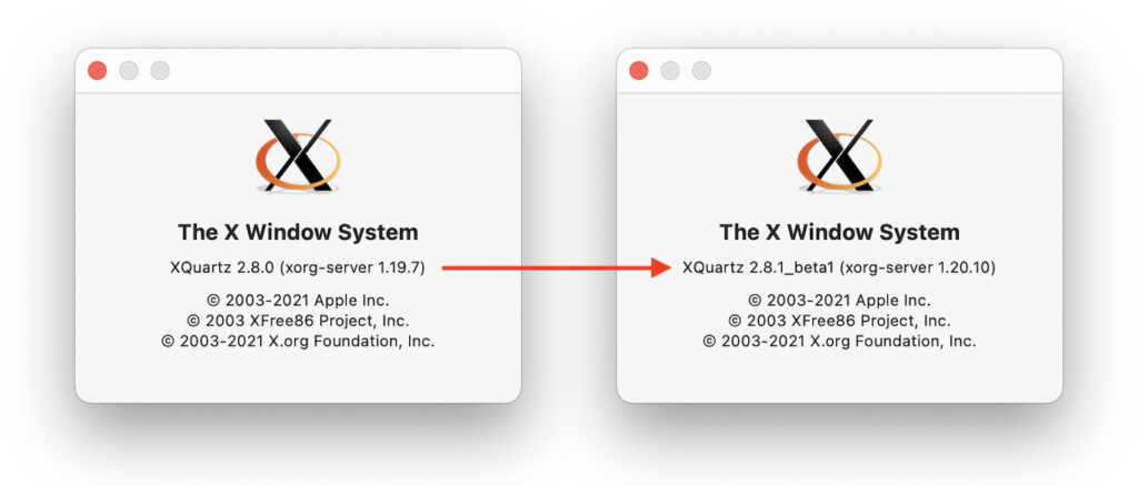 Apple Siliconをサポートし、Winと互換性のある古いlibpngや最新のxorg-server/mesaを取り込んだmacOS用X ...