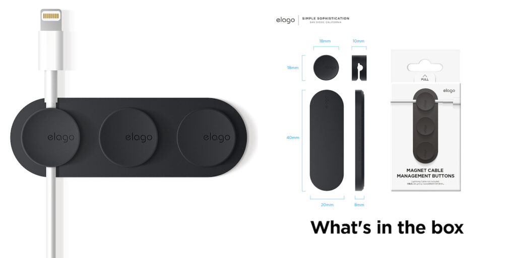elago、USBケーブルなどを整理できるマグネットボタン式のケーブルオーガナイザー「Magnetic Cable Management」を ...