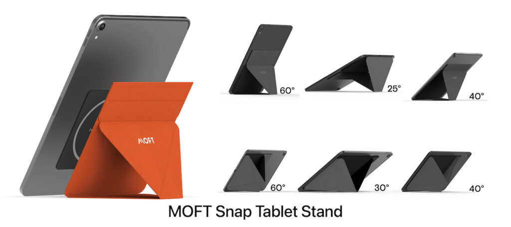 MOFT、マグネットを利用してiPadに貼り付けできるスタンド「MOFT Snap Tablet Stand/Sticker」を発売。