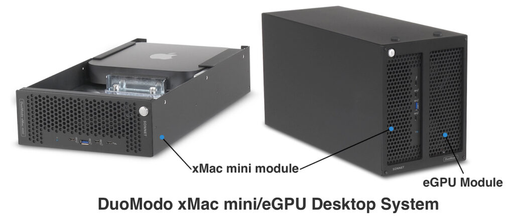 Sonnet、Mac miniと一緒にeGPUやPCIeカードを収納し拡張できるエンクロージャー＆モジュール「DuoModo」シリースを発売。
