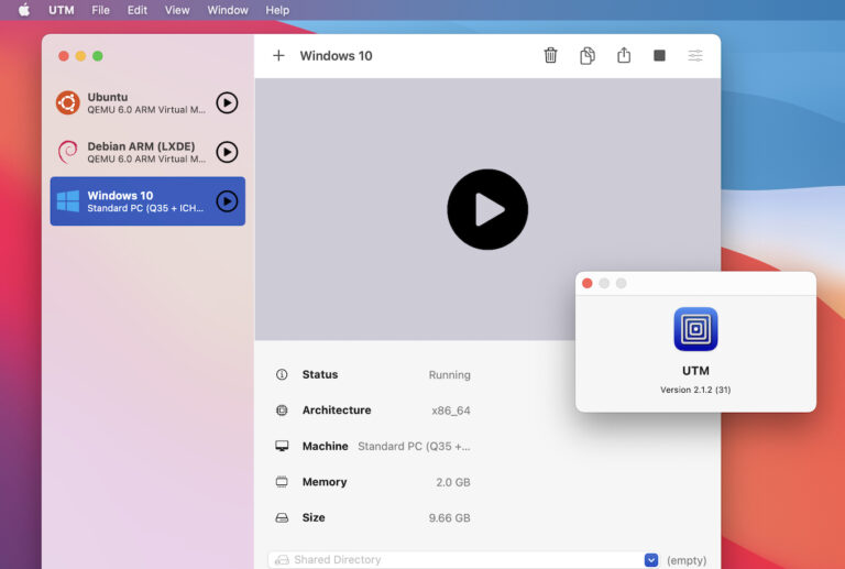 Apple M1チップのMacでx86 Windowsを実行するとアプリがクラッシュするQEMUの不具合を修正した「UTM v2.1.2」がリリース。