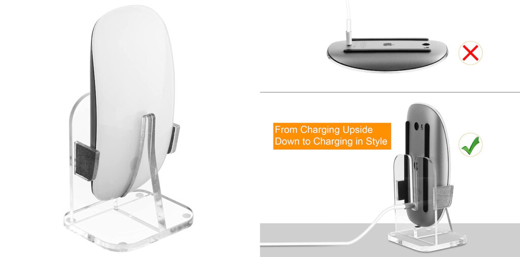 AppleのMagic Mouseを裏返さず、垂直に立たせて充電できる充電スタンド「Acrylic Vertical Magic Mouse ...