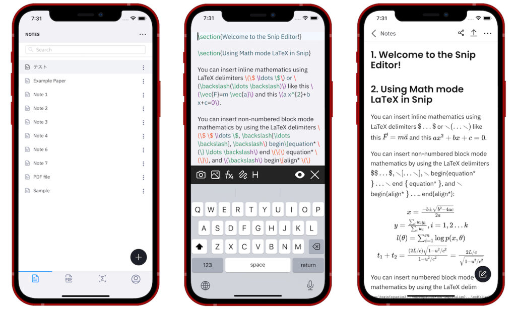 PDFやノート機能、PDFのLaTeX変換、手書き入力のライブアップデートをサポートした数式/科学論文用OCRアプリ「Mathpix Snip for iOS v4.0」がリリース。