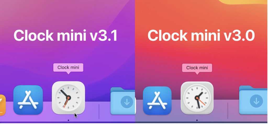 DockやAppスイッチャー、ウィジェットにミニクロックやタイマーを表示してくれる「Clock mini for Mac」に新しいアナログ ...