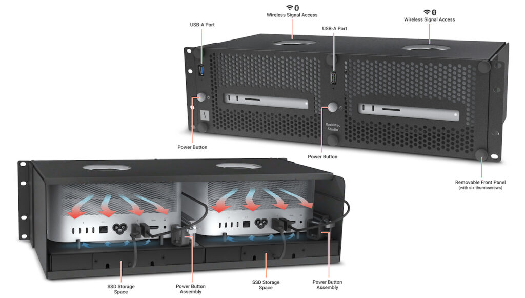 Sonnet、Mac StudioとThunderbolt接続のPCIeカードモジュールを一緒に収納できる3Uラックマウント「xMac ...