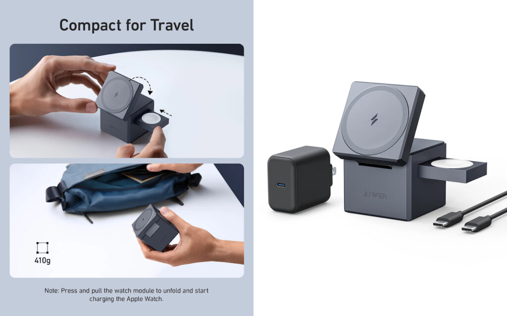 Anker、Made for MagSafe認証を取得しiPhoneの最大15Wワイヤレス充電が可能で、持ち運び時にはキューブ型に収納できる ...