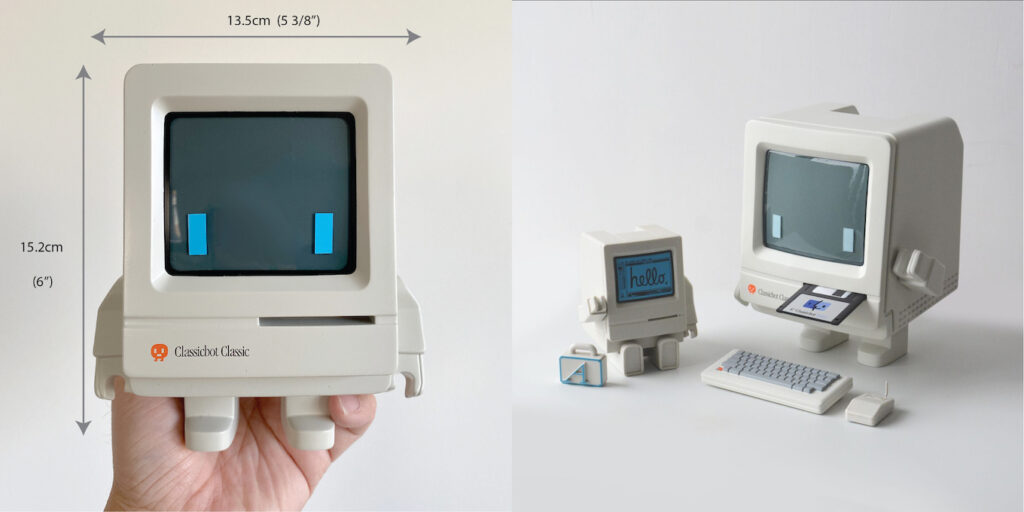 Macintosh Classic風デザインのフィギュアClassicbotが約15cmになった「Classicbot Mini 6 ...