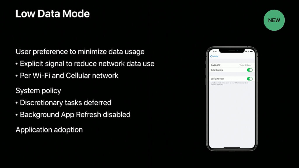 macOS 13 Venturaでは、MacのWi-Fiでもアプリやシステムのデータ通信量を抑える「省データモード」が利用可能に。