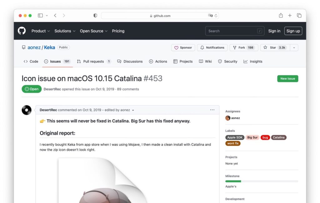 Apple、macOS 13.0 Venturaから続いていたアプリのカスタムアイコンが正しく表示されない不具合をmacOS 13.4で修正。