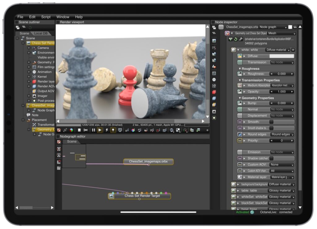 OTOY、Apple M1/M2チップを搭載したiPad Proをサポートした3Dレンダラー「Octane X for iPad」をリリース。