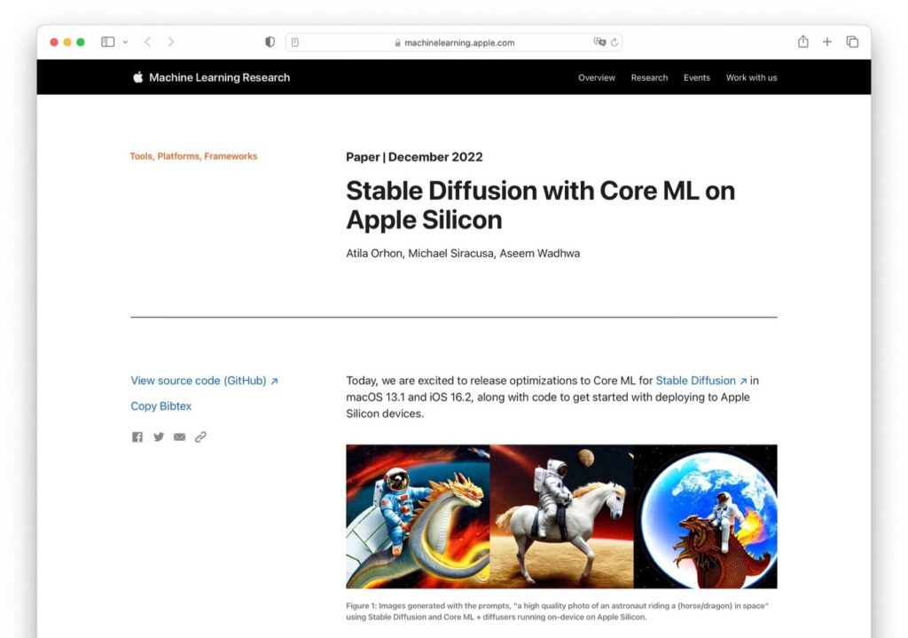 Core ML Stable Diffusionを利用し、Apple Silicon Mac上でテキストや入力画像から画像を生成できるアプリ ...