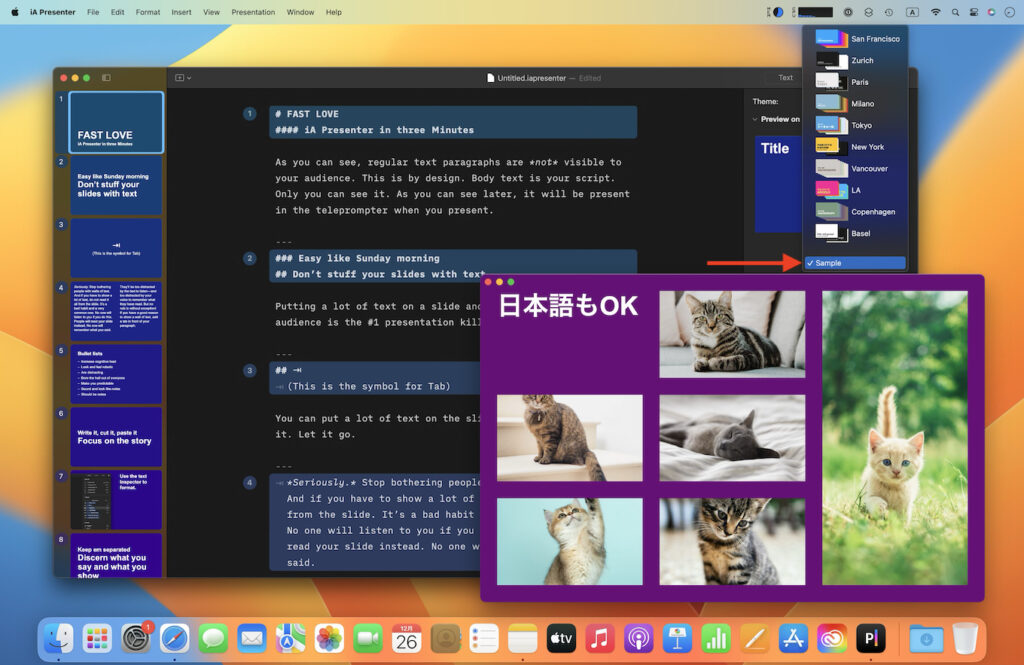 iA Labsが開発しているMarkdownベースのプレゼンテーション作成ツール「iA Presenter for macOS」のテーマビルダーが公開。