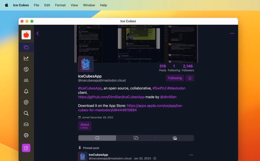 SwiftUIを利用しiOS/iPadOS、macOSのクロスプラットフォームに対応したオープンソースのMastodonクライアント「Ice Cubes」がリリース。