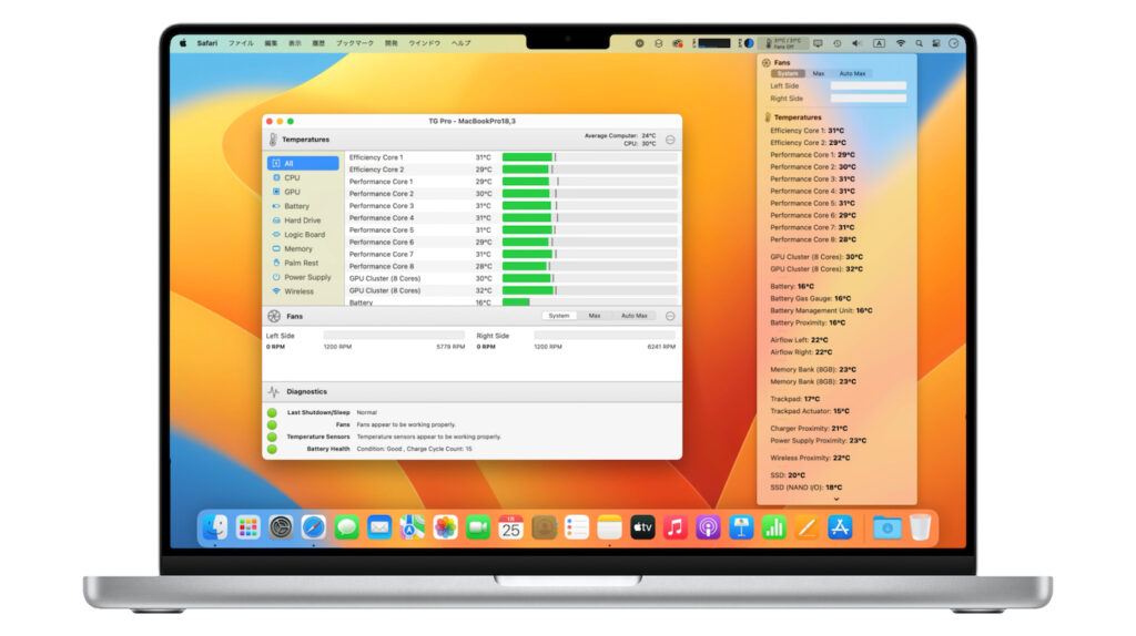 Apple M2シリーズのチップを搭載したMacBook Pro (14/16インチ, 2023)やMac mini (2023)のセンサーや ...
