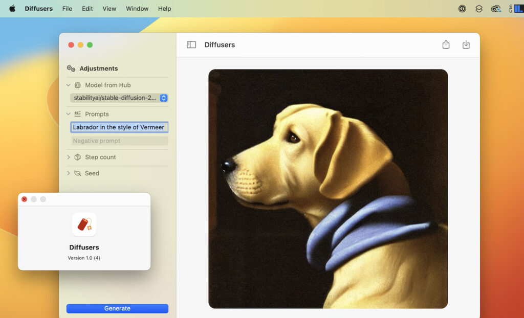Stable Diffusionを利用しテキストから画像を生成できるオープンソースのMacアプリ「Diffusers」がリリース。