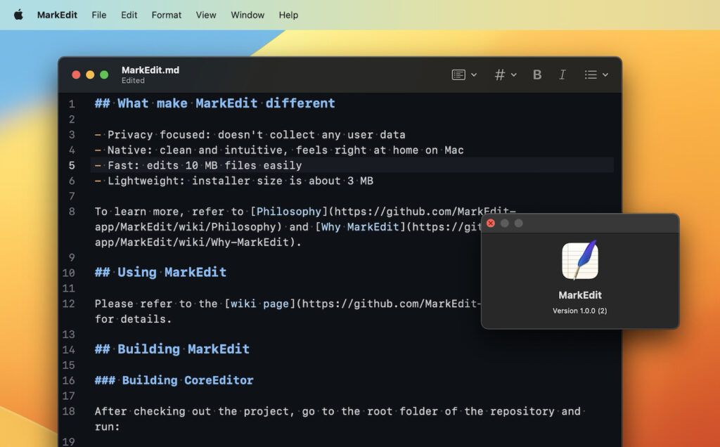 macOSのテキストエディットのように高速＆軽量なMarkdownエディタ「MarkEdit」がBetaユーザーを募集中。