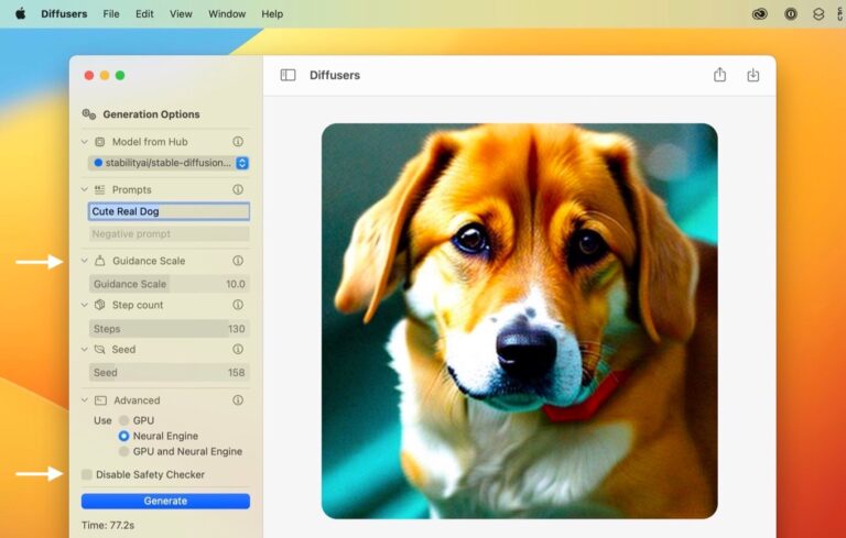 テキストから画像を生成できるオープンソースのStable Diffusionアプリ「Diffusers for Mac」がGPU/Neural Engine選択に対応し、Apple ...