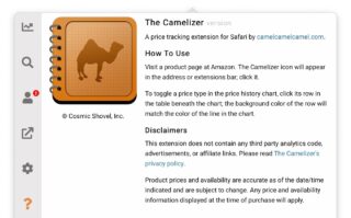 欧米のAmazonで販売されている商品の価格推移を確認できるサービス「The Camelizer」のSafari機能拡張がリリース。