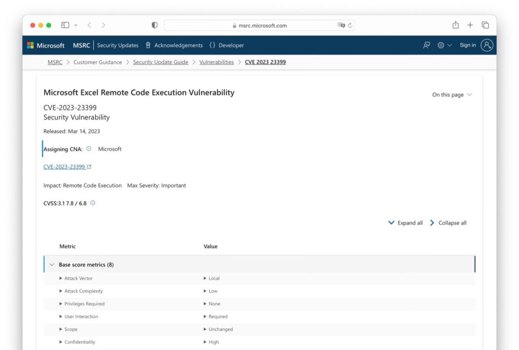 Microsoft、RCE脆弱性を修正した「Excel for Mac v16.71」をリリース。