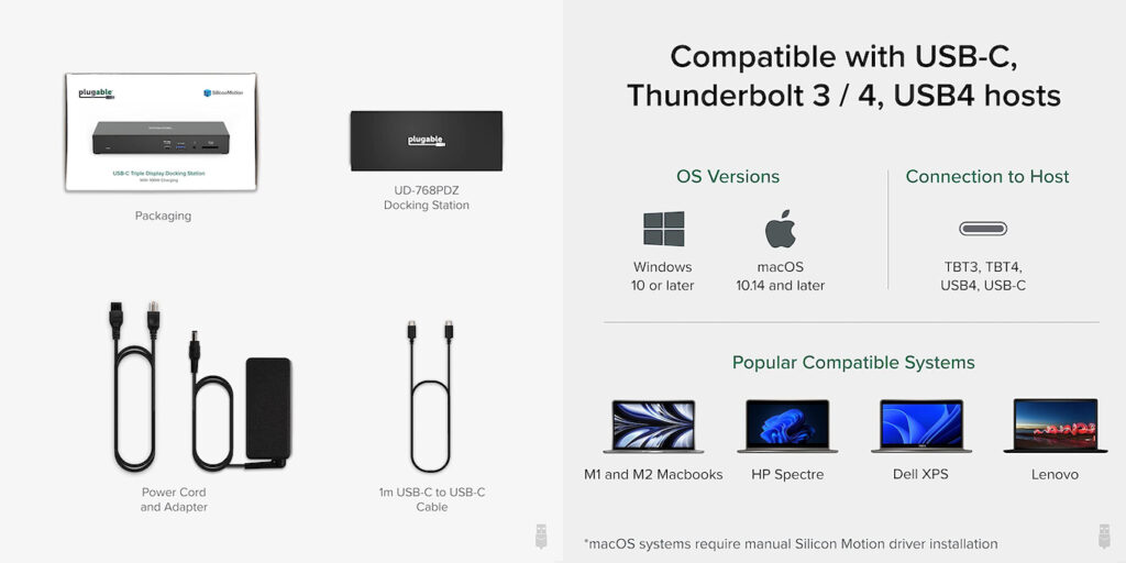 米Plugable、DisplayLink/SMIチップを採用し、Apple M1/M2 Macでもトリプルディスプレイを可能にするUSB-C ...