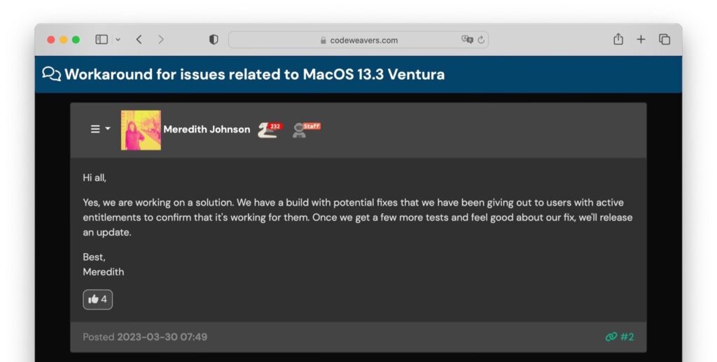macOS 13.3 Venturaアップデート後に「ファイナルファンタジーXIV Mac版」が起動できない不具合。CrossOverを利用した他のWindowsアプリにも影響。
