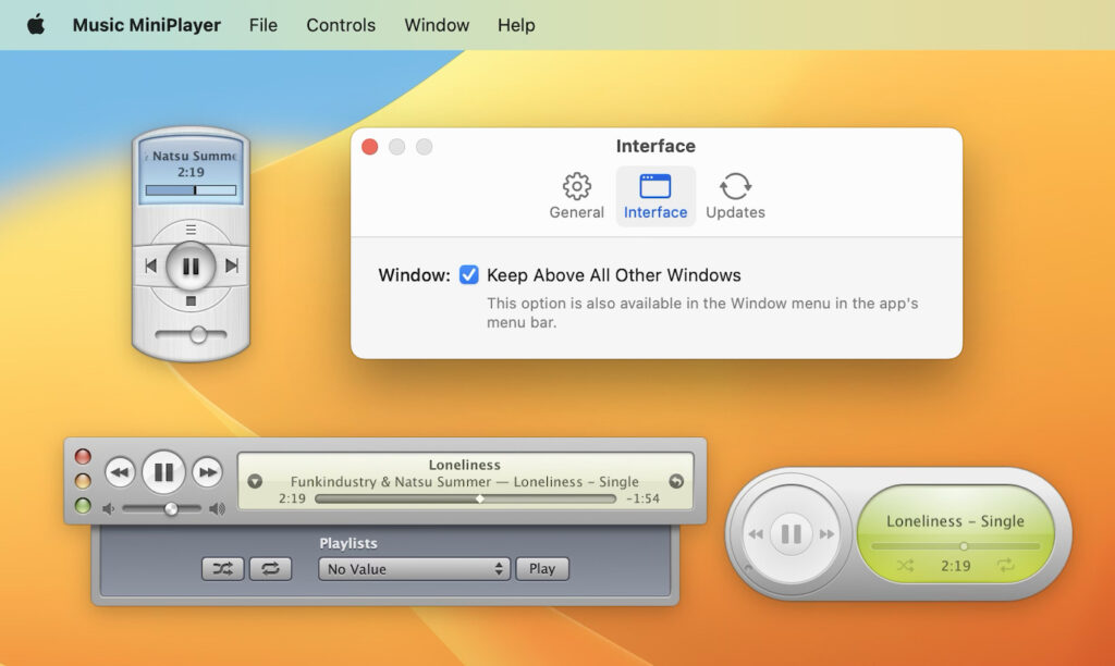 2000年に公開されたMac OS X (Public Beta)に搭載されていたMusic Playerを再現したミュージックアプリ用 ...