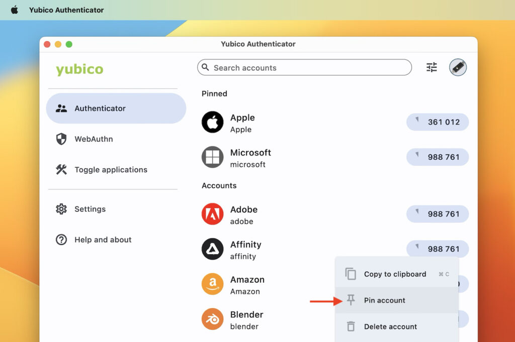 アカウントのカスタムアイコンやピン留めに対応したYubiKey用デスクトップアプリ「Yubico Authenticator v6.2.0」が ...