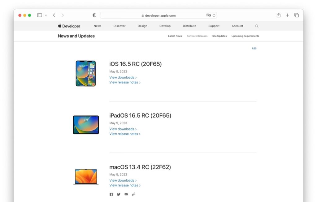 Apple、開発者向けに「macOS 13.4 Ventura」や「iOS/iPadOS 16.5」、「iOS/iPadOS 15.7.6」のRC版を公開。来週にも正式リリース。