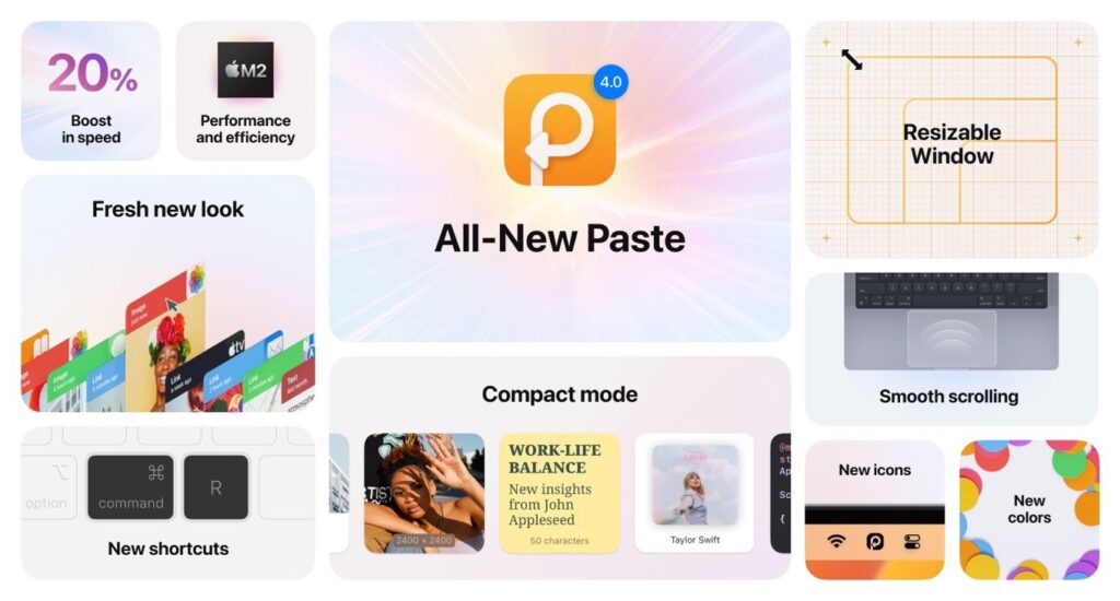 Paste Team、デザインを刷新しコンパクトモードやウィンドウのリサイズが可能になったMacやiPhone対応のボード型クリップボード ...