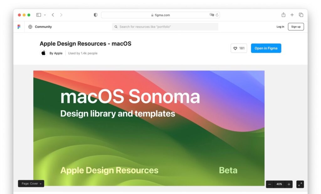 Apple、macOS 14 Sonomaに対応したデザインテンプレートをSketchとFigma用に公開。