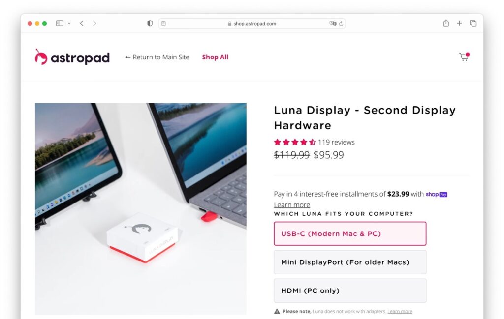 iMacやiPadをMacやPCのサブディスプレイにできる「Luna Display」がレイテンシーを最大46%改善するP2P接続とUSB接続 ...