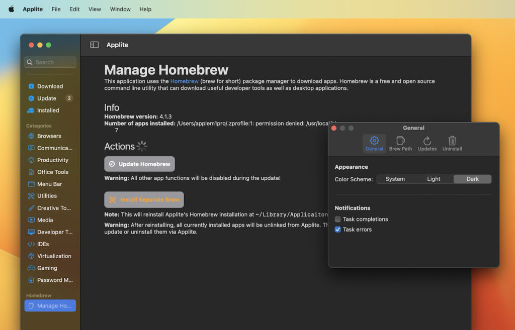 Mac App StoreのようにGUIでHomebrew Caskアプリのインストールや管理が行えるMacアプリ「Applite」がリリース。