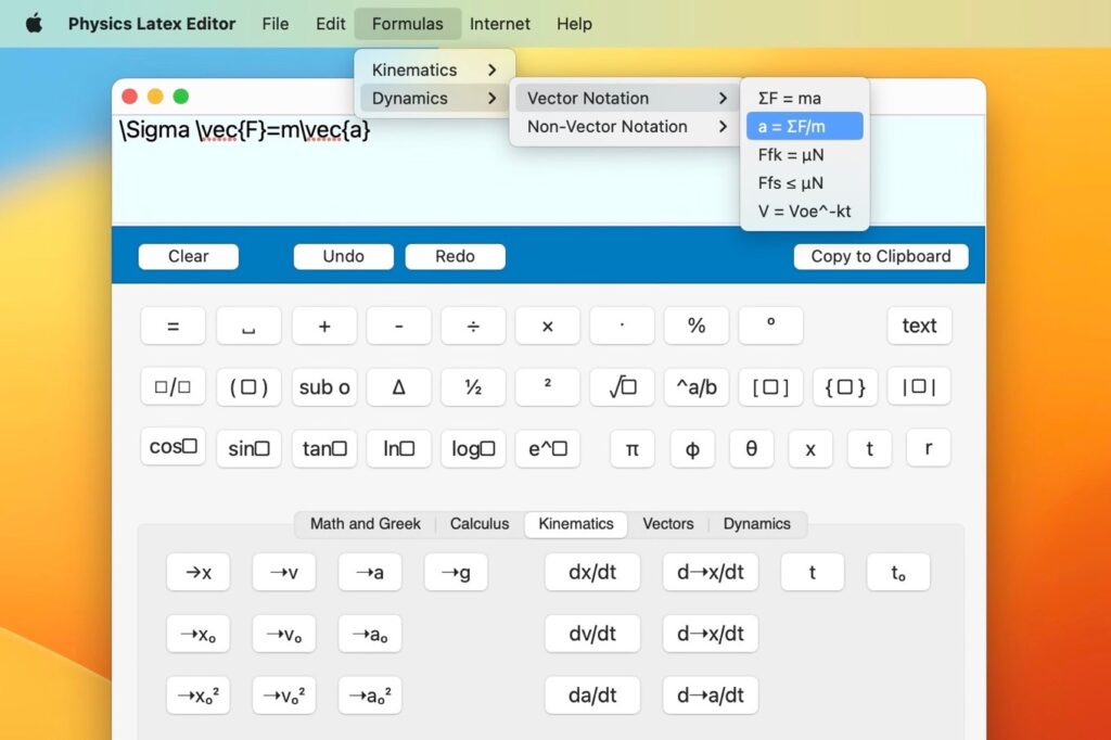 LaTeX形式の数式をGUIで入力できるMac用LaTeXエディタ「Physics LaTex Editor」がリリース。