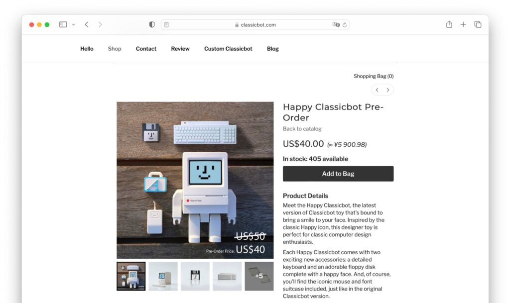 Playsometoys、Happy Macをモチーフとしたフィギュア「Happy Classicbot」のプレオーダーを開始。