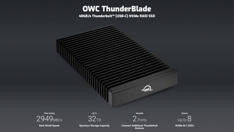 OWC、NVMe M.2 SSDを8基搭載しRAID構成で最大転送速度2,949MB/sの32TBストレージを構成できるThunderbolt ...