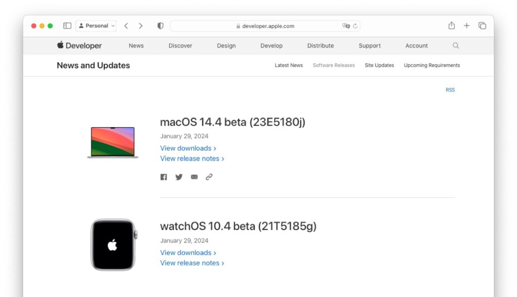 Apple、開発者向けに「macOS 14.4 Sonoma」のBeta 1を公開。