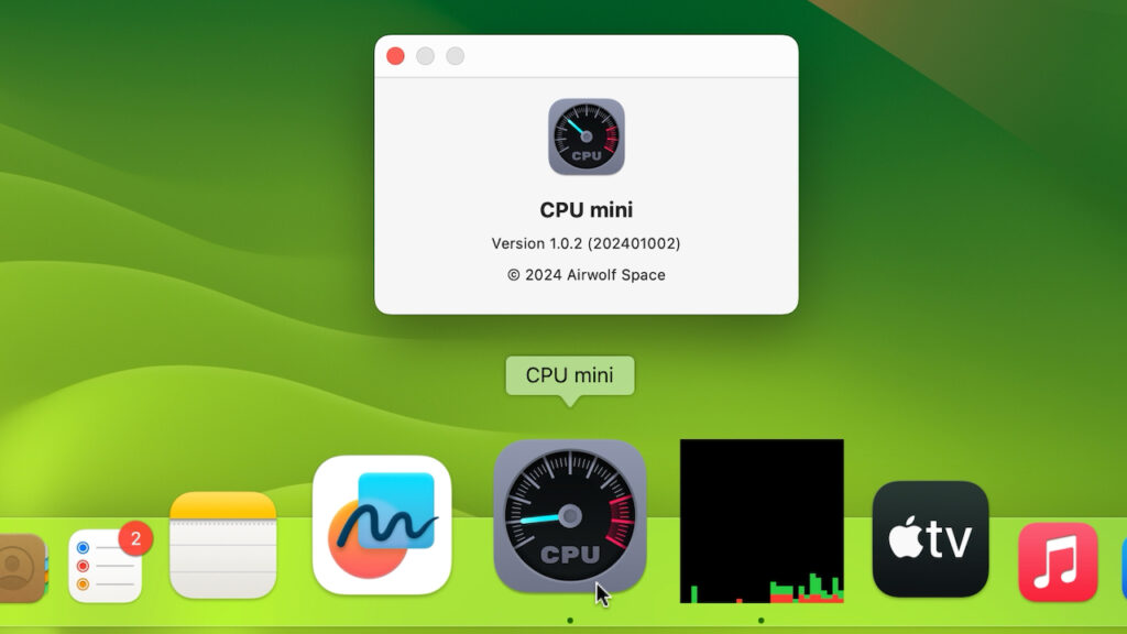 MacのDockに現在のCPU使用率をリアルタイムで表示してくれるCPUメーター「CPU mini」がリリース。